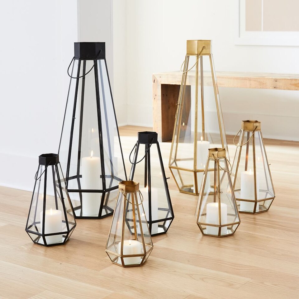 Faceted Glass Metal Lanterns West Elm Australia